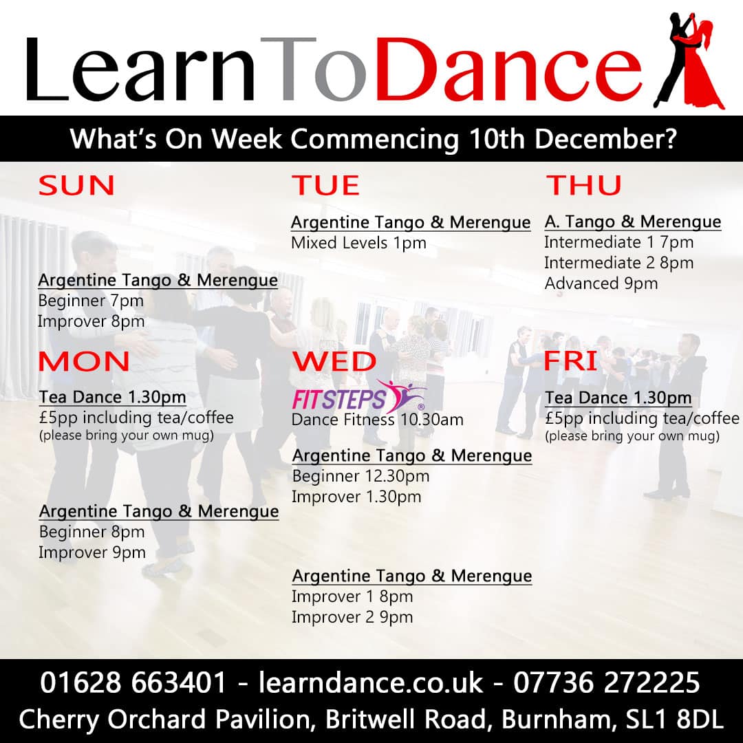 Weekly Update Sunday 10th December - Learn To Dance