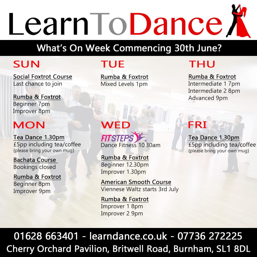Weekly Update Sunday 30th June 2024 - Learn To Dance