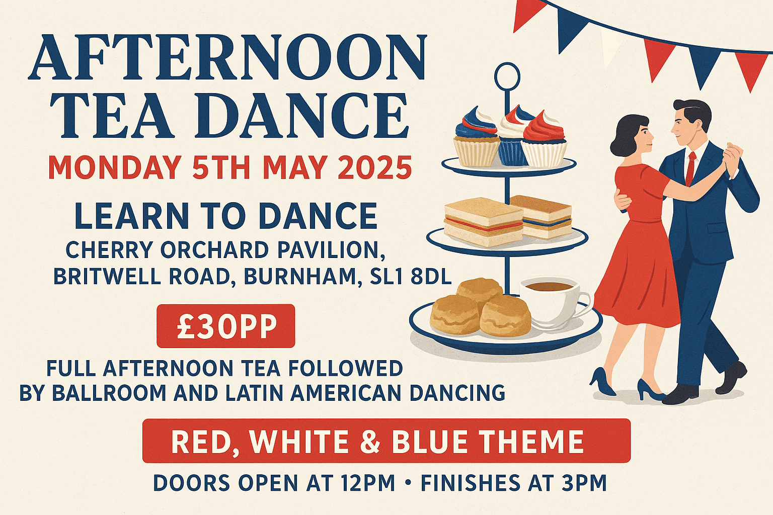 VE Day Afternoon Tea - Monday 5th May - Learn To Dance