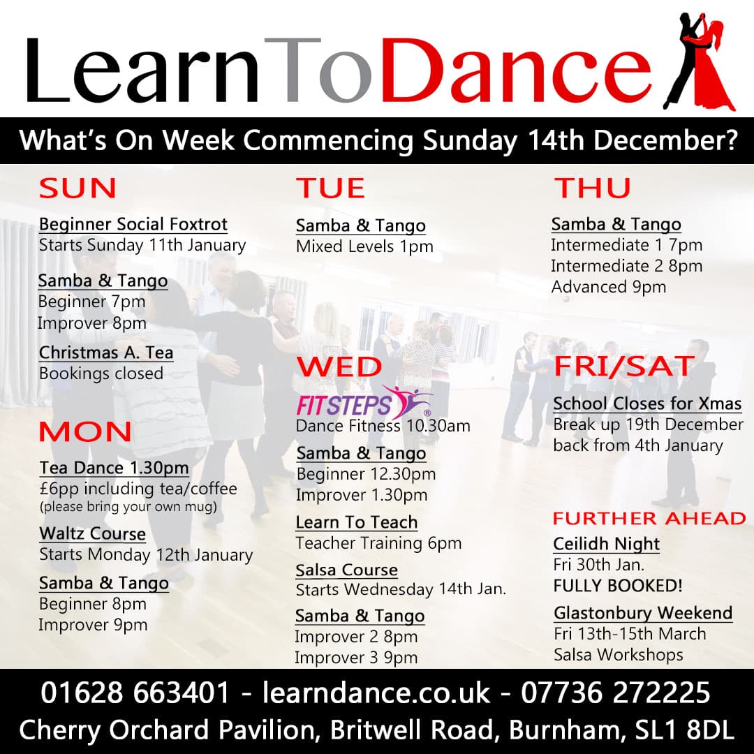 Samba & Tango - Weekly Update Sunday 14th December 2025 - Learn To Dance